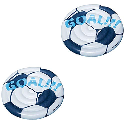 Swimline Giant Soccer Ball Swimming Pool Toy Raft Ride On Float (2 Pack)