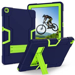 wesorol for walmart onn 10.1 inch tablet case gen 2 2020 (model 100011886) only, shockproof kids friendly heavy duty hybrid rugged case with built-in kickstand for onn 10.1 tablet, navy+green