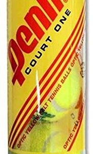 Penn Court 1 Recreational Tennis Balls - Regular Duty Felt Pressurized Tennis Balls - 1 Can, 3 Balls