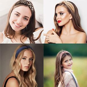 Ondder 10 Pack Headbands for Women Fashion Headbands Knotted Headband for Women Wide Womens Headbands Cheetah Headbands Turban Velvet Headbands for Women Non Slip Leopard Print Head Band Head Bands Hair Accessories for Women Girls