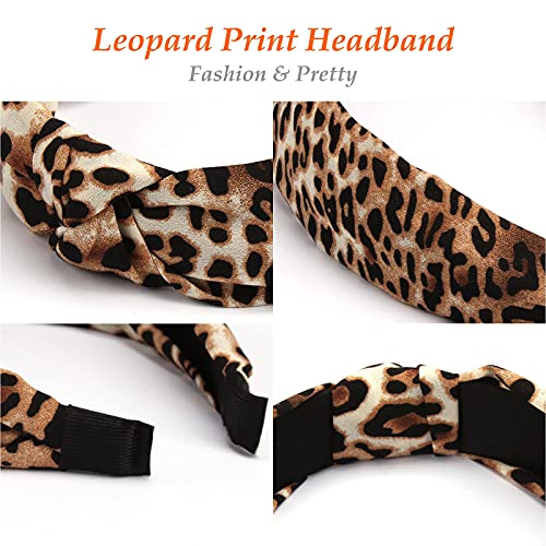 Ondder 10 Pack Headbands for Women Fashion Headbands Knotted Headband for Women Wide Womens Headbands Cheetah Headbands Turban Velvet Headbands for Women Non Slip Leopard Print Head Band Head Bands Hair Accessories for Women Girls