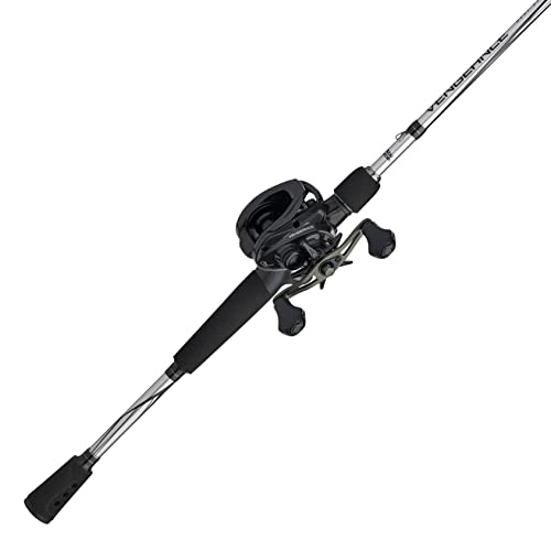 Abu Garcia Vengeance Low Profile Baitcast Reel and Fishing Rod Combo, Gray/Black, 7' - Medium Heavy - 1pc