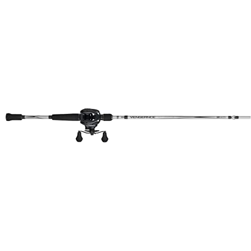 Abu Garcia Vengeance Low Profile Baitcast Reel and Fishing Rod Combo, Gray/Black, 7' - Medium Heavy - 1pc