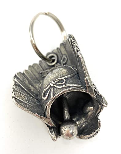 Bravo Bells Indian Skull Bell - Biker Bell Accessory or Key Chain for Good Luck on the Road