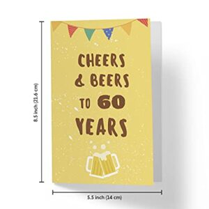 Funny 60th Birthday Card – Funny 60 Years Old Anniversary Card – Happy 60th Birthday Card – Beer 60th Birthday Card – with A Red Envelope