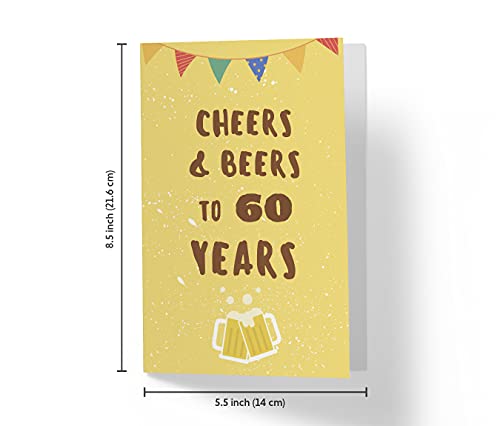 Funny 60th Birthday Card – Funny 60 Years Old Anniversary Card – Happy 60th Birthday Card – Beer 60th Birthday Card – with A Red Envelope