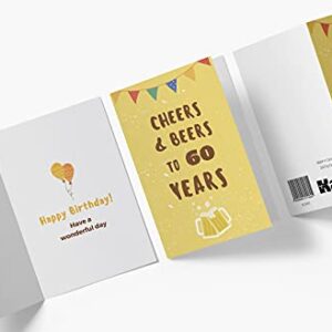 Funny 60th Birthday Card – Funny 60 Years Old Anniversary Card – Happy 60th Birthday Card – Beer 60th Birthday Card – with A Red Envelope