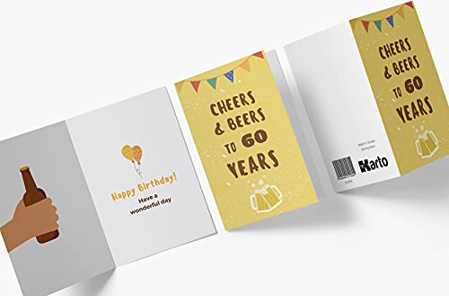 Funny 60th Birthday Card – Funny 60 Years Old Anniversary Card – Happy 60th Birthday Card – Beer 60th Birthday Card – with A Red Envelope