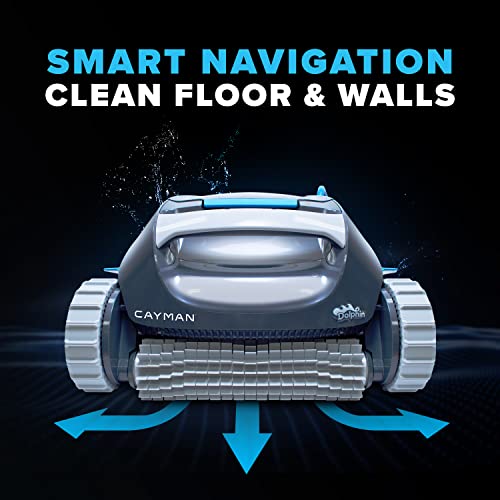 Dolphin Cayman Automatic Robotic Pool Cleaner with Single Button Operation and Large Capacity Top Load Filter Basket Ideal for In-ground Swimming Pools up to 33 Feet