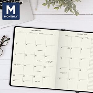 AT-A-GLANCE 2023 Weekly & Monthly Planner, Plan. Write. Remember, Hourly Appointment Book, 7-1/2" x 10", Large, Pocket, Bungee Closure, Black (70695005)