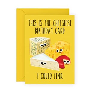 funny birthday cards for men and women – ‘cheesiest birthday card’ – cheesy birthday gifts for male female him her – for friends sister brother – comes with fun stickers – by central 23