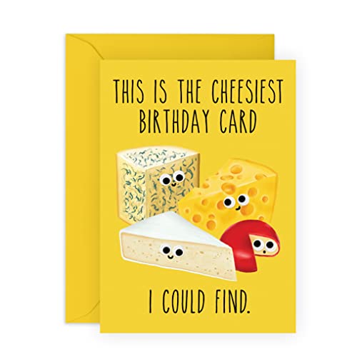 Funny Birthday Cards for Men and Women - 'Cheesiest Birthday Card' - Cheesy Birthday Gifts For Male Female Him Her - For Friends Sister Brother - Comes With Fun Stickers - By Central 23