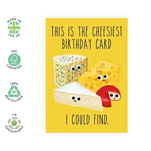 Funny Birthday Cards for Men and Women - 'Cheesiest Birthday Card' - Cheesy Birthday Gifts For Male Female Him Her - For Friends Sister Brother - Comes With Fun Stickers - By Central 23