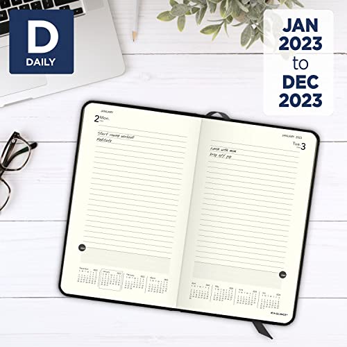 AT-A-GLANCE 2023 Daily Planner, Plan. Write. Remember, 5" x 8-1/4", Small, Pocket, Black (70680005)