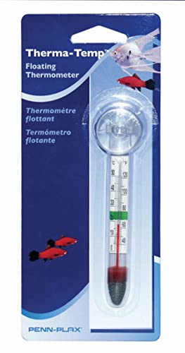 PENN-PLAX Therma-Temp Floating Aquarium Thermometer – Mercury Free – Safe for Freshwater and Saltwater Fish