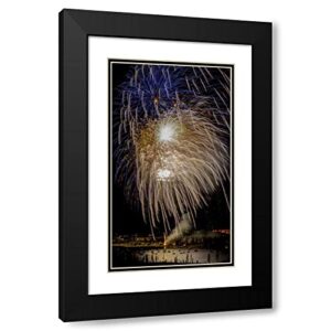 artdirect colorado, frisco fireworks display on july 4th xvii 13×18 black modern wood framed with double matting museum art print by lord, fred