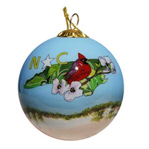 art studio company hand painted glass christmas ornament – north carolina state images