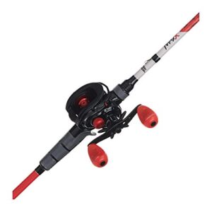 abu garcia max x low profile baitcast reel and fishing rod combo multi, 6’6″ – medium – 1pc