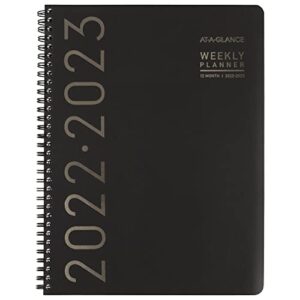 at-a-glance 2022-2023 planner, weekly & monthly academic, 8-1/4″ x 11″, large, contemporary lite, black (7057xl0523)