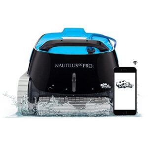 dolphin nautilus cc pro robotic pool vacuum cleaner with wi-fi control — easy-access top load filter for simple debris cleaning — ideal for all pool types up to 50 ft in length