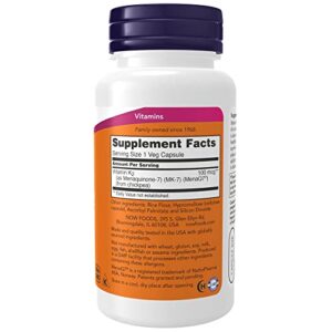 NOW Supplements, MK-7 Vitamin K-2 100 mcg, Cardiovascular Support*, Supports Bone Health*, 120 Veg Capsules