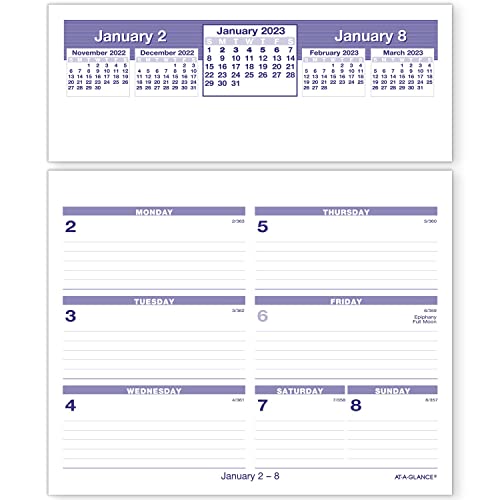 AT-A-GLANCE 2023 Weekly Desk Calendar Refill, Flip-A-Week, 6" x 7" (SW705X50)