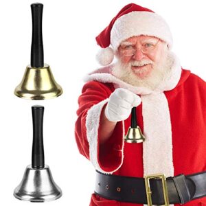 DomeStar Christmas Hand Bells, 2PCS Service Bell Wedding Bell Dinner Bell for Elderly Patients Sick Person Call Bell for Christmas Decoration