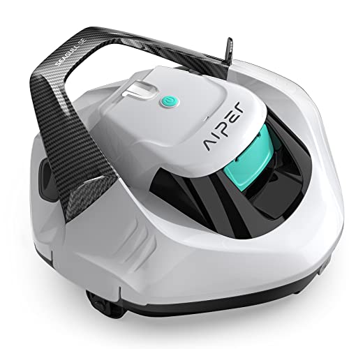 (2023 New) AIPER Seagull SE Cordless Robotic Pool Cleaner, Pool Vacuum Lasts 90 Mins, LED Indicator, Self-Parking, Ideal for Above/In-Ground Flat Pools up to 40 Feet - White