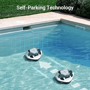 (2023 New) AIPER Seagull SE Cordless Robotic Pool Cleaner, Pool Vacuum Lasts 90 Mins, LED Indicator, Self-Parking, Ideal for Above/In-Ground Flat Pools up to 40 Feet - White