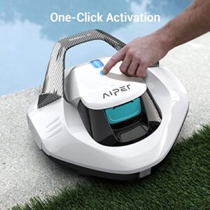 (2023 New) AIPER Seagull SE Cordless Robotic Pool Cleaner, Pool Vacuum Lasts 90 Mins, LED Indicator, Self-Parking, Ideal for Above/In-Ground Flat Pools up to 40 Feet - White