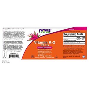 Now Foods Vitamin K-2, 250 Vegetable Capsule