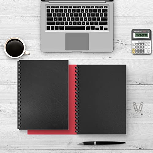 Binditek 50 Pack 16mil Leather Textured Polycovers - Binding Presentation Covers for Business Reports and Proposals 8-1/2 x 11 Inches,Black Binding Back Covers