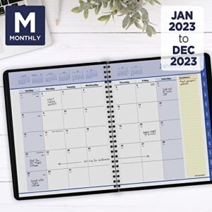 AT-A-GLANCE 2023 Monthly Planner, QuickNotes, 7" x 8-3/4", Medium, Monthly Tabs, Pocket, Black (760805)