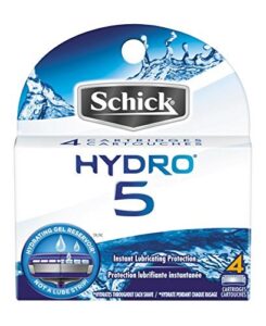 schick hydro 5 sense hydrate razor refills for men, 4 count (pack of 1)