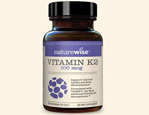 NatureWise Vitamin K2 Support Strong Bones with VitaMK7 Menaqui-7, Softgel, 90 Count (Pack of 1)