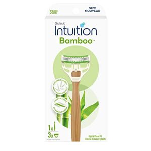 schick intuition bamboo disposable razors for women, 3ct