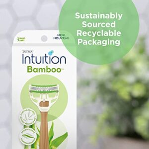 Schick Intuition Bamboo Disposable Razors for Women, 3ct