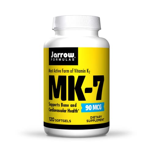 Jarrow Formulas MK-7 Softgel 90 mcg - Superior Vitamin K Product for Building Strong Bones - Dietary Supplement Supports Heart & Cardiovascular Health - 120 Servings (PACKAGING MAY VARY)