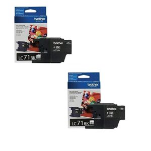 2 x brother printer lc71bk standard yield black ink