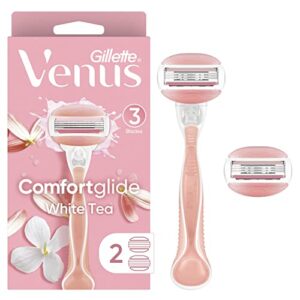 gillette venus comfortglide white tea women’s razor – 1 handle + 2 refills