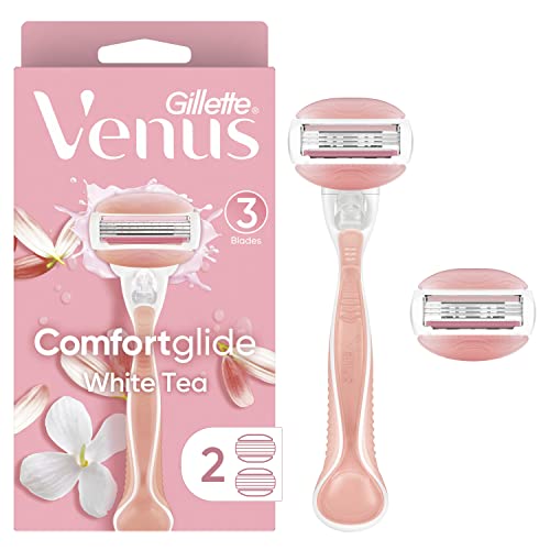 Gillette Venus ComfortGlide White Tea Women's Razor - 1 Handle + 2 Refills