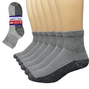 6 pairs diabetic ankle socks reinforced heel and toe non-binding cushion socks for men and women grey/black sole 13-15 debra weitzner