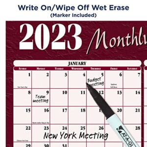 AT-A-GLANCE 2023 Erasable Calendar, Dry Erase Wall Planner, 48" x 32", Jumbo, Horizontal, Reversible, Red (A152)