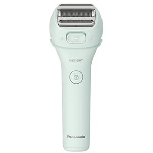 panasonic close curves electric razor for women, cordless 3-blade shaver with pop-up trimmer, wet dry operation – es-wl60-g (mint)