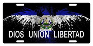 fast service designs el salvador dios union libertad flag license plate eagle version