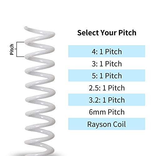 Rayson 15.9mm Spiral Binding Coil, 5/8" White Coil bindings Spines 4:1 Pitch and 48-Loops, 100/Box, SBR41159-100W