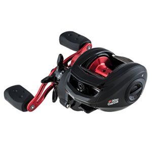 abu garcia 1365366 black max low profile reel, 6.4: 1 gear ratio, 5 bearings, 26″ retrieve rate, 18lb max drag, rh, boxed