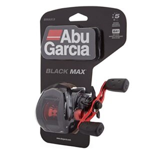 Abu Garcia 1365366 Black Max Low Profile Reel, 6.4: 1 Gear Ratio, 5 Bearings, 26" Retrieve Rate, 18Lb Max Drag, RH, Boxed