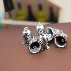 UUYYEO 25 Pcs Christmas Jingle Bells Vintage Bells Pendants Xmas Tree Hanging Bells Small Craft Bells for Christmas Antique Silver