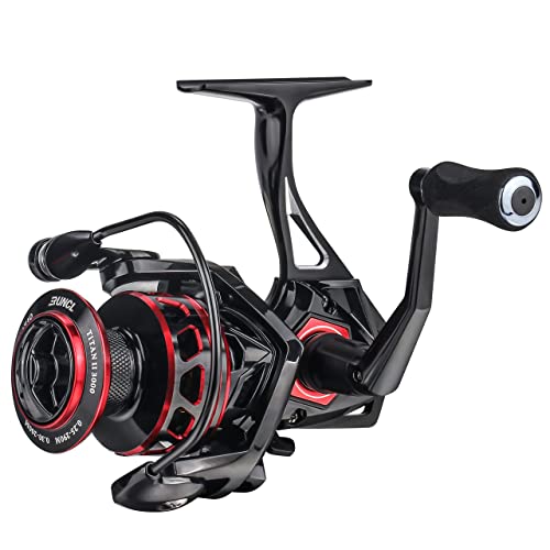 RUNCL Spinning Reel Titan II 3000, Fishing Reel - Full Metal Body, Max Drag 44LB, 5 Carbon Fiber Drag Washers, 9+1 Stainless Steel Shielded Bearings, Hollow Out Rotor - Saltwater & Freshwater Fishing